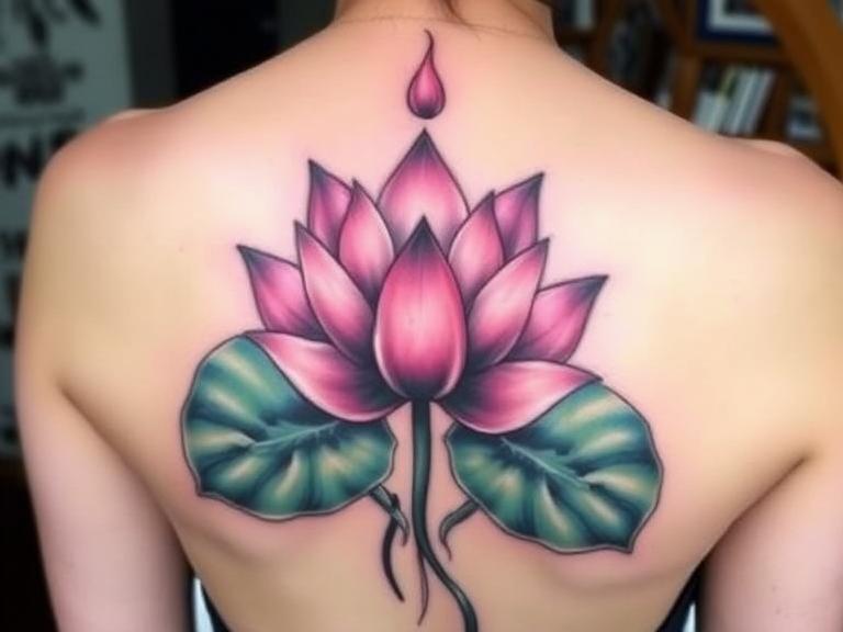 lotus tattoo back