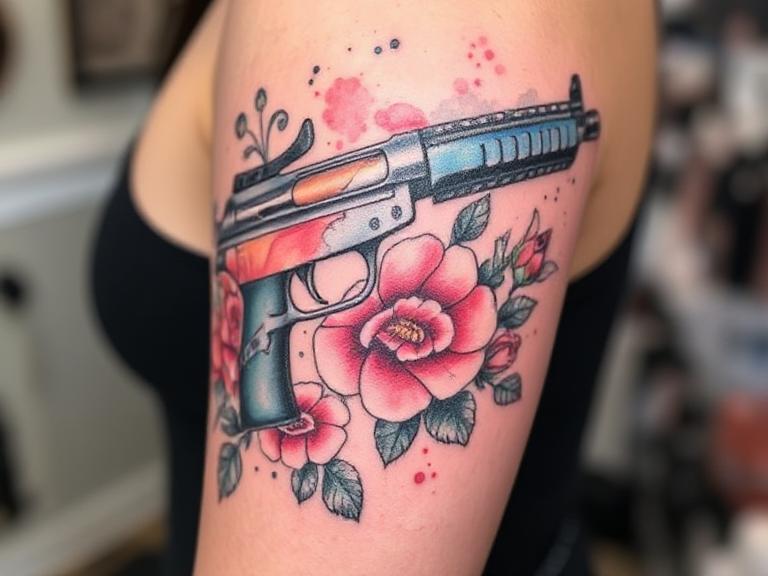 guns and roses sleeve tattoo